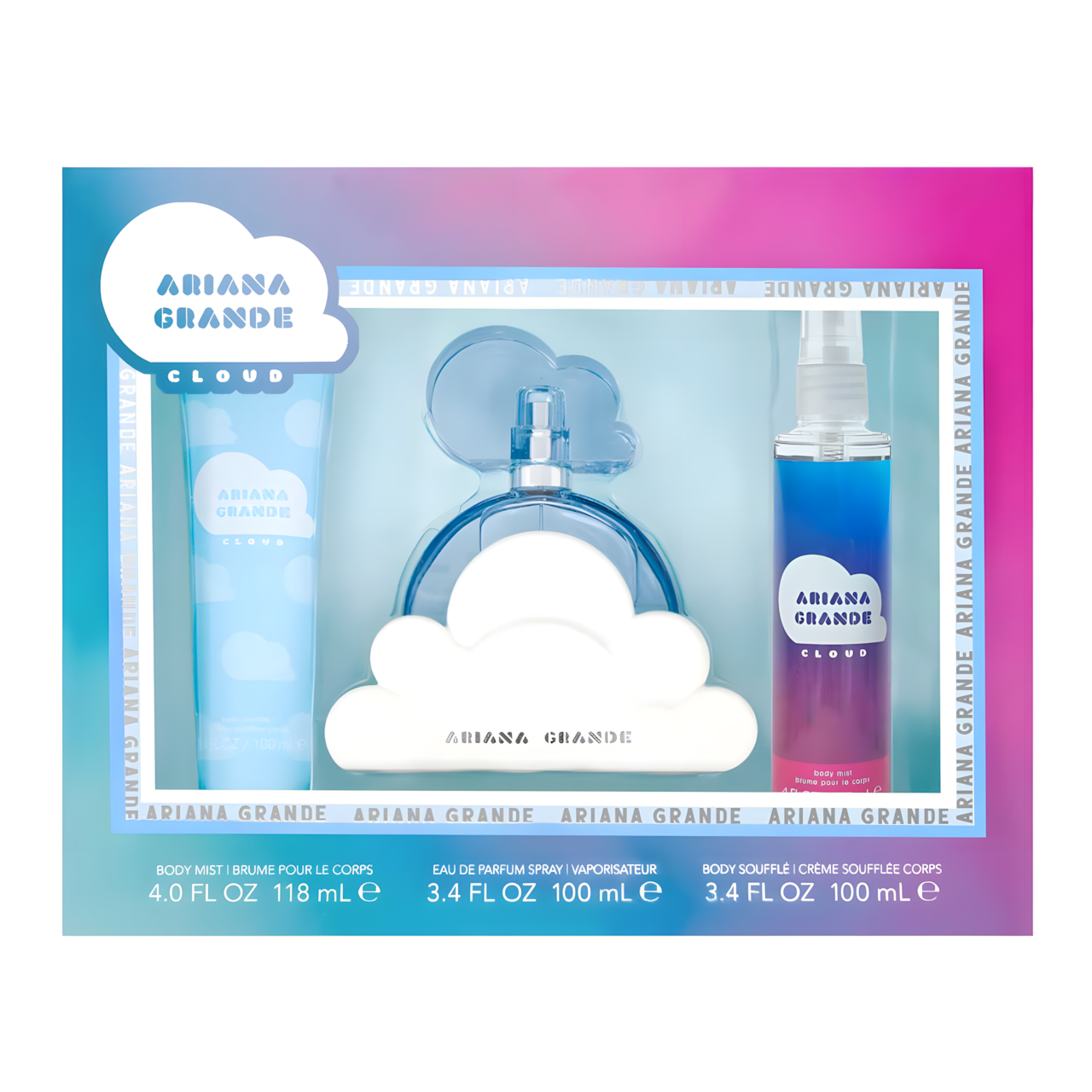 Cloud Ariana Grande Set 3 Piezas 100ml Dama EDP – Bello Fragancias